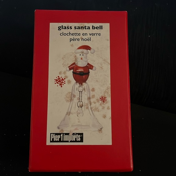 Pier 1 | Holiday | Retired Pier One Glass Santa Bell | Poshmark